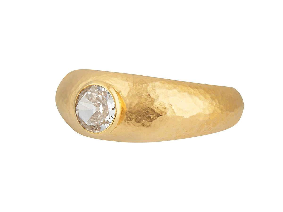 GURHAN Elements One-of-a-Kind 22K Gold Diamond Cocktail Ring, 6mm Roun