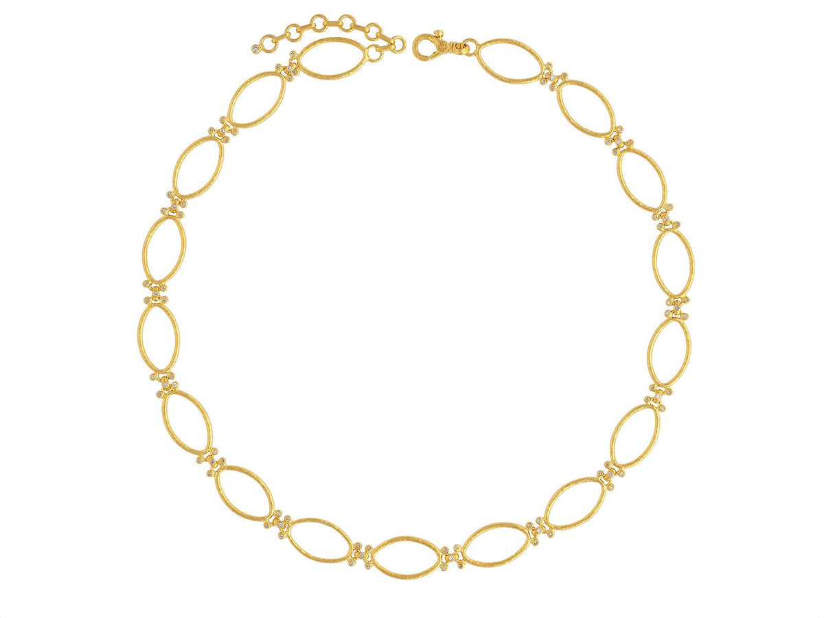 GURHAN Geo 24K Gold Diamond Rivière Chain Necklace, Butterfly Diamond