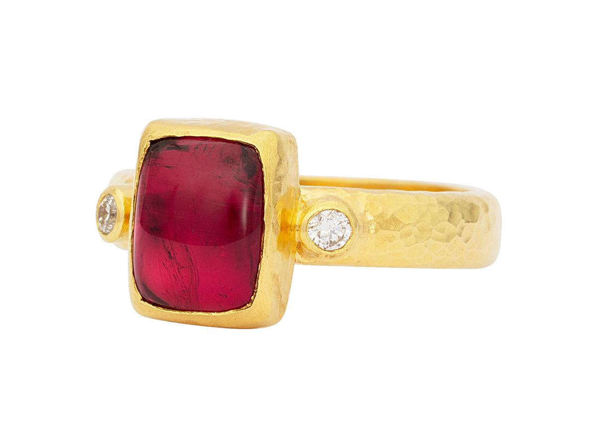 GURHAN Rune One-of-a-Kind 24K Gold Tourmaline Cocktail Ring, 10x8mm Re