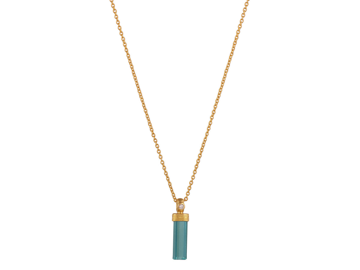 GURHAN Crown One-of-a-Kind 24K Gold Tourmaline Pendant Necklace