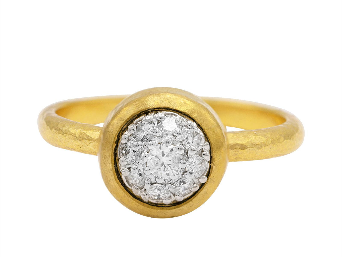 GURHAN Celestial Gold Round Stacking Ring, 9mm, with Diamond Pave